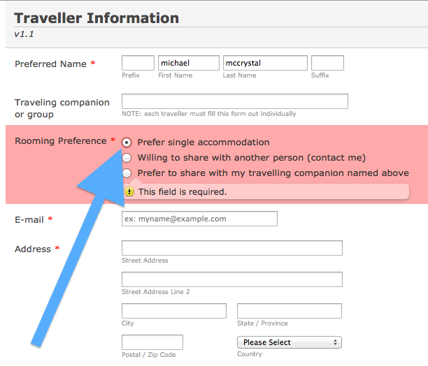 Radio Buttons Required Field Red Alert Even Though Option Is Selected